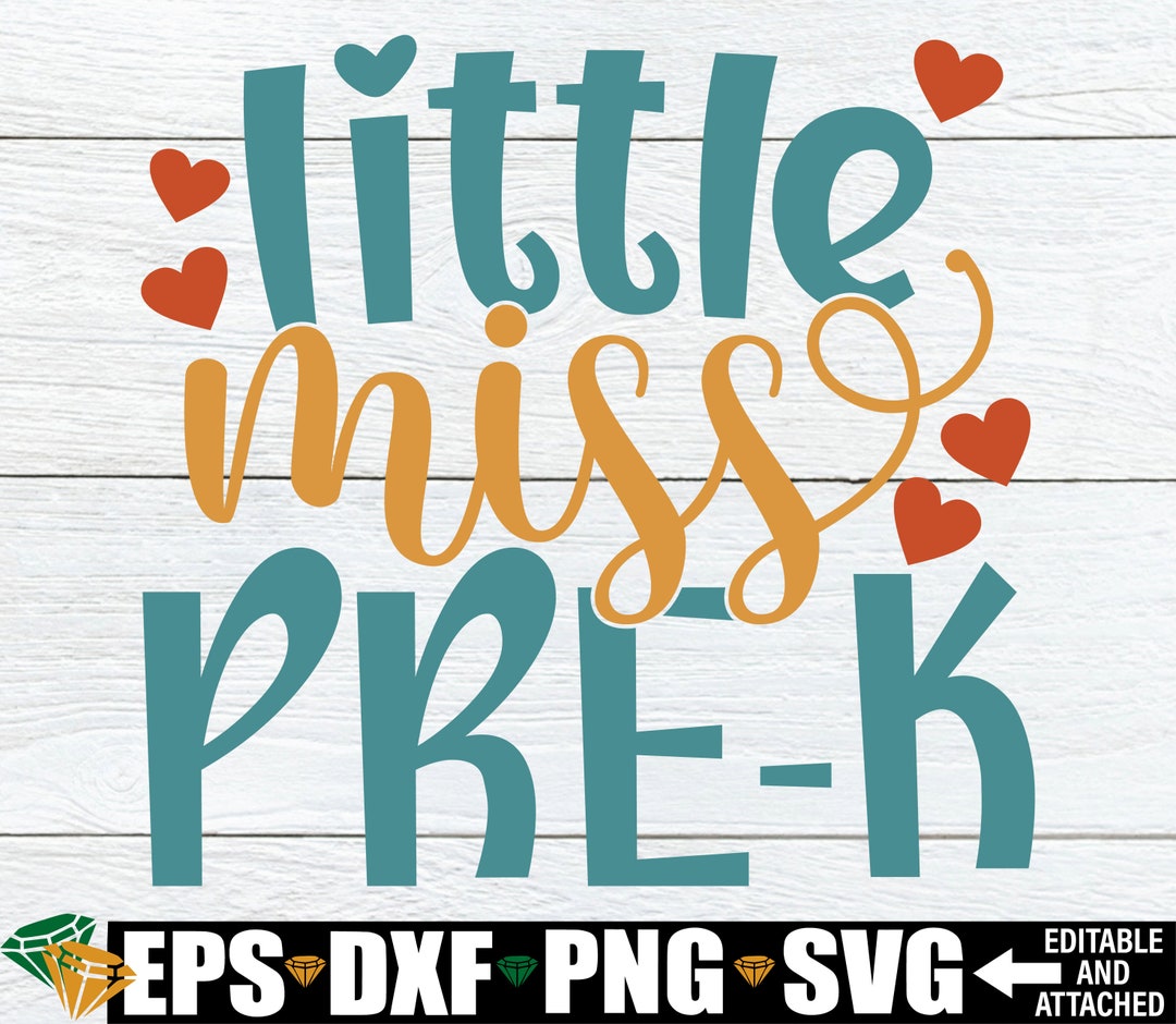 Little Miss Pre-k Svg, Pre-k Svg, Girls Pre-k Shirt Svg, Girls ...
