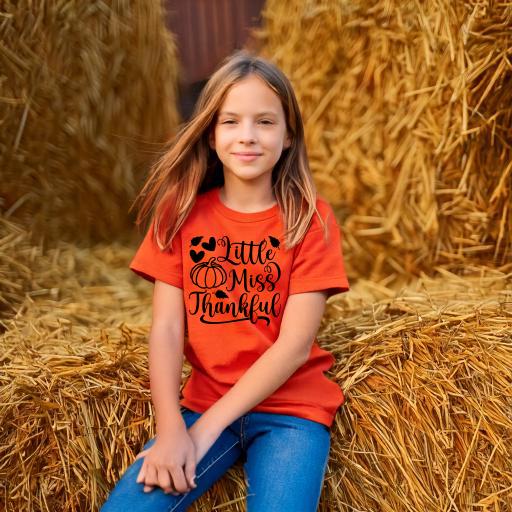Little Miss Thankful SVG, Girls Thanksgiving Shirt SVG Cut File ...