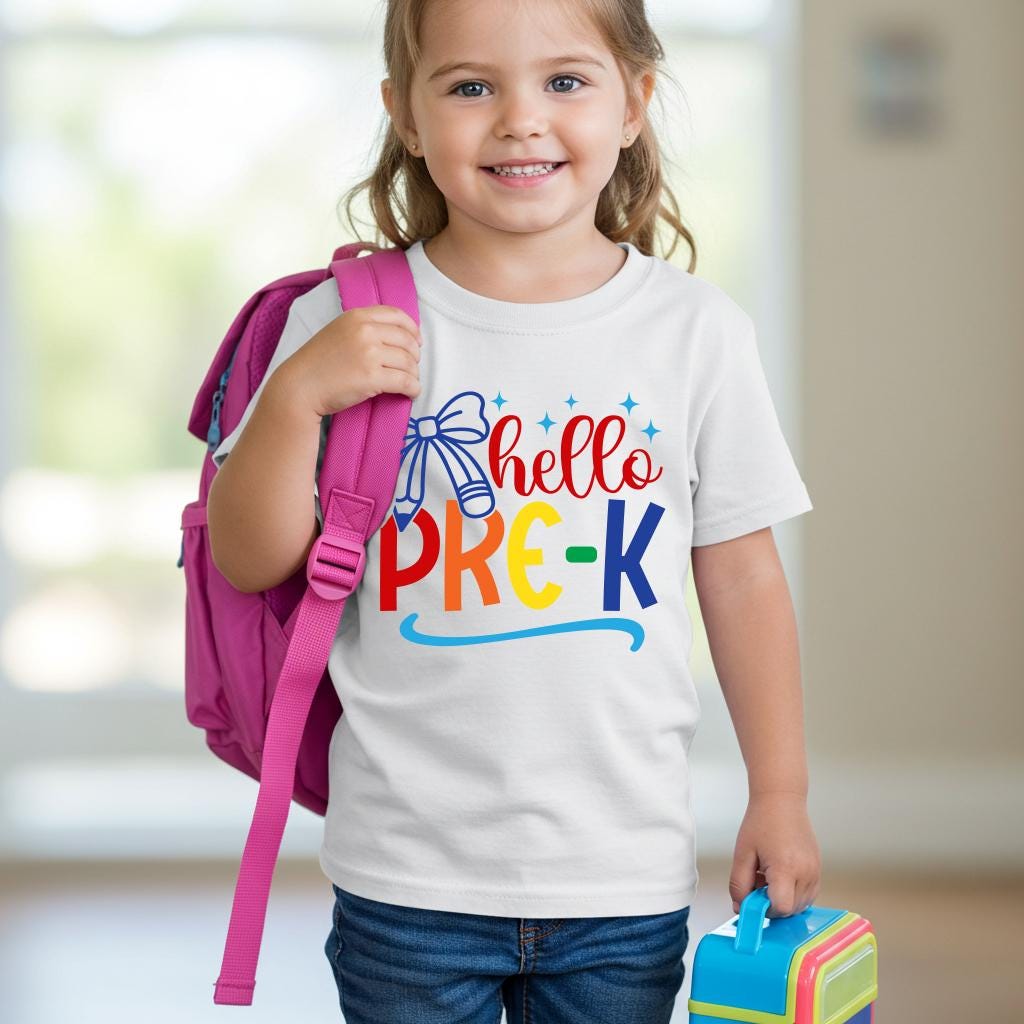 Hello Pre-k Svg, Pre-k Svg, Preschool Shirt Iron on PNG, First Day of ...