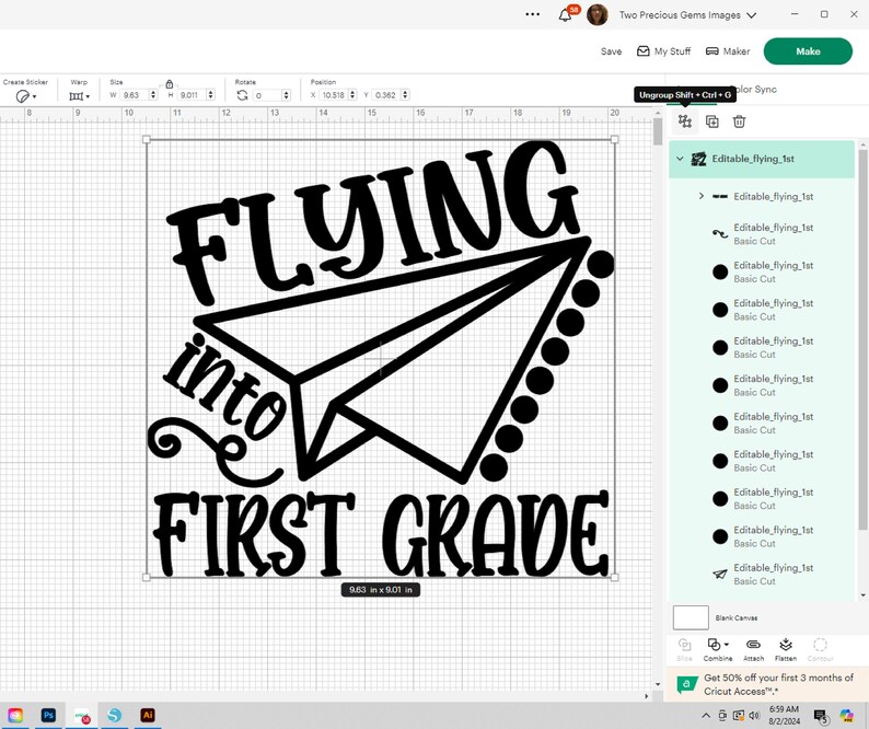 Flying Into First Grade, 1st Grade First Grade Svg, Back to School Svg ...