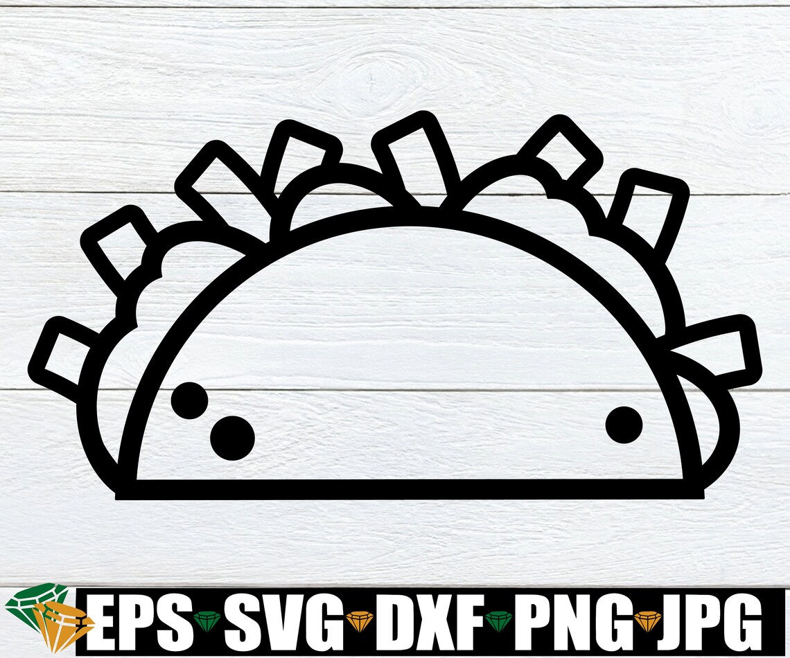 Taco Taco Outline Stencil Taco Template Taco Stencil Taco - Etsy