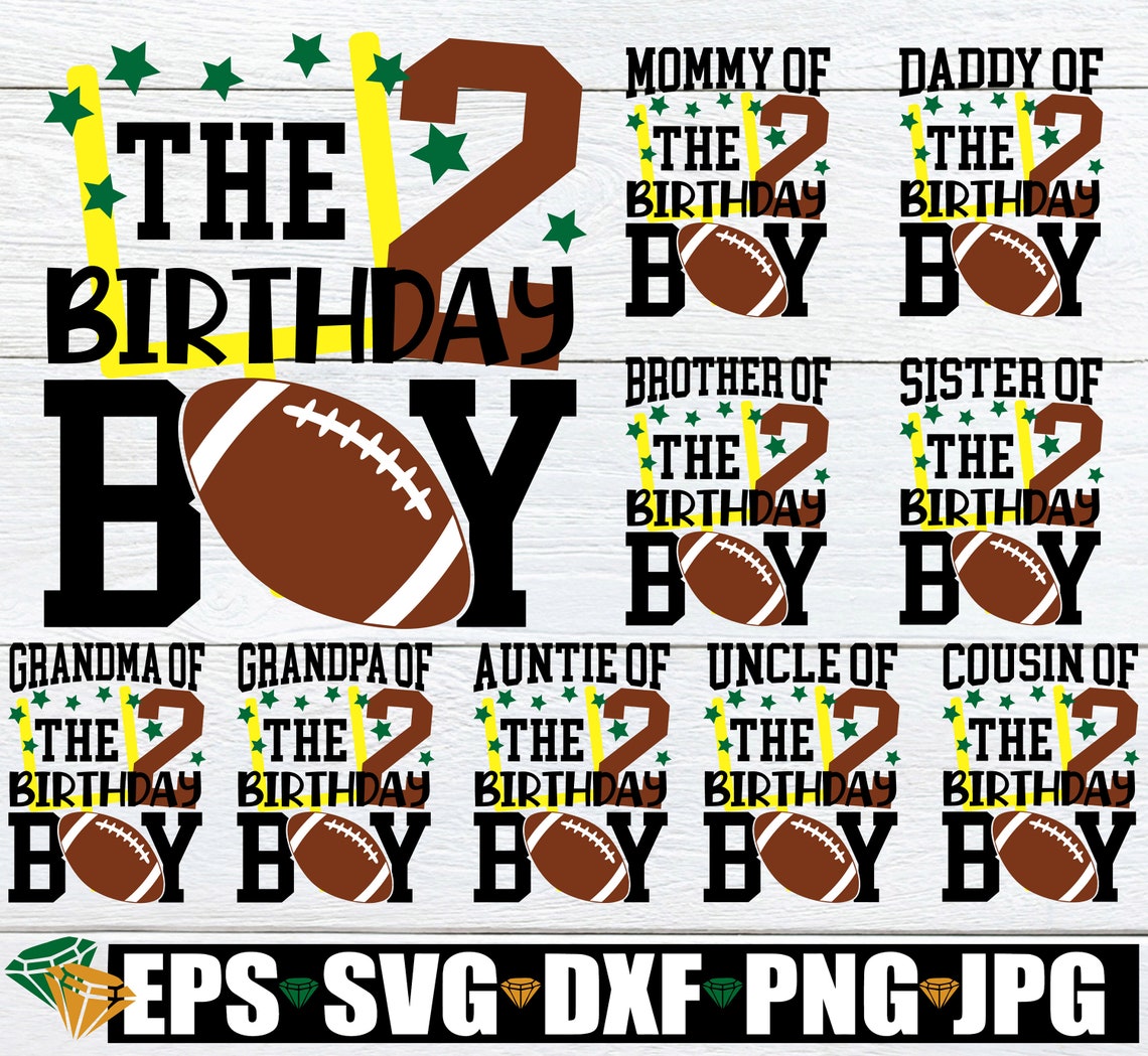Football Birthday Boy Football Birthday Shirt Svg Matching - Etsy