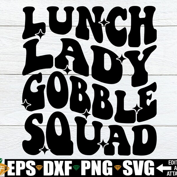 Lunch Lady Gobble Squad Svg - Etsy