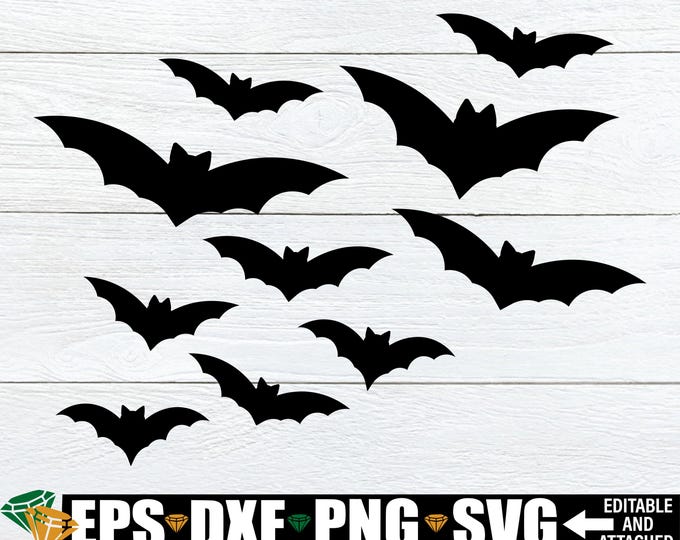 Bat Swarm Svg Png Flying Bats Svg Halloween Bats Svg Swarm of Bats Svg ...