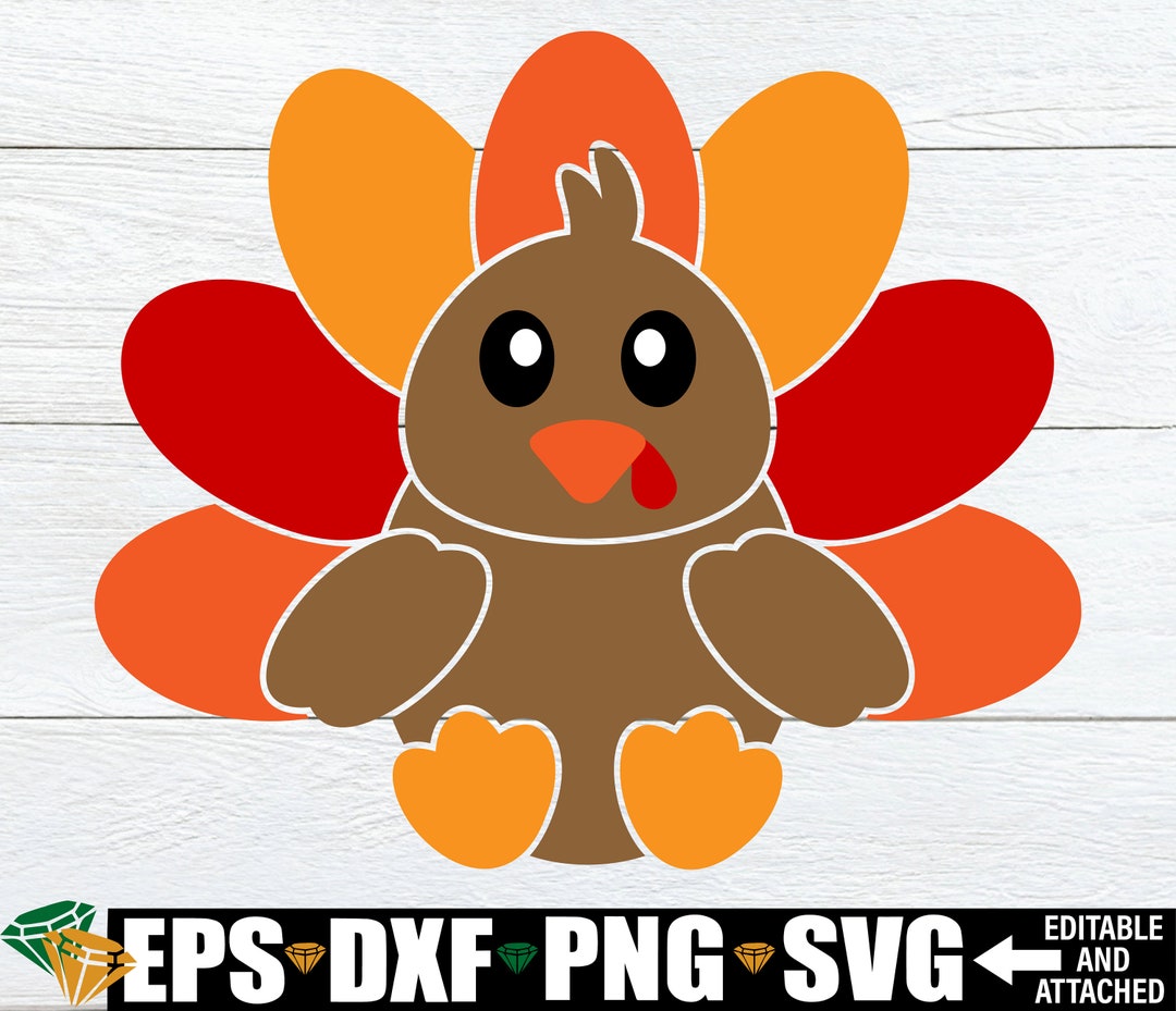 Baby Turkey Svg, Baby Thanksgiving Turkey Clipart, Baby Turkey Cut File ...