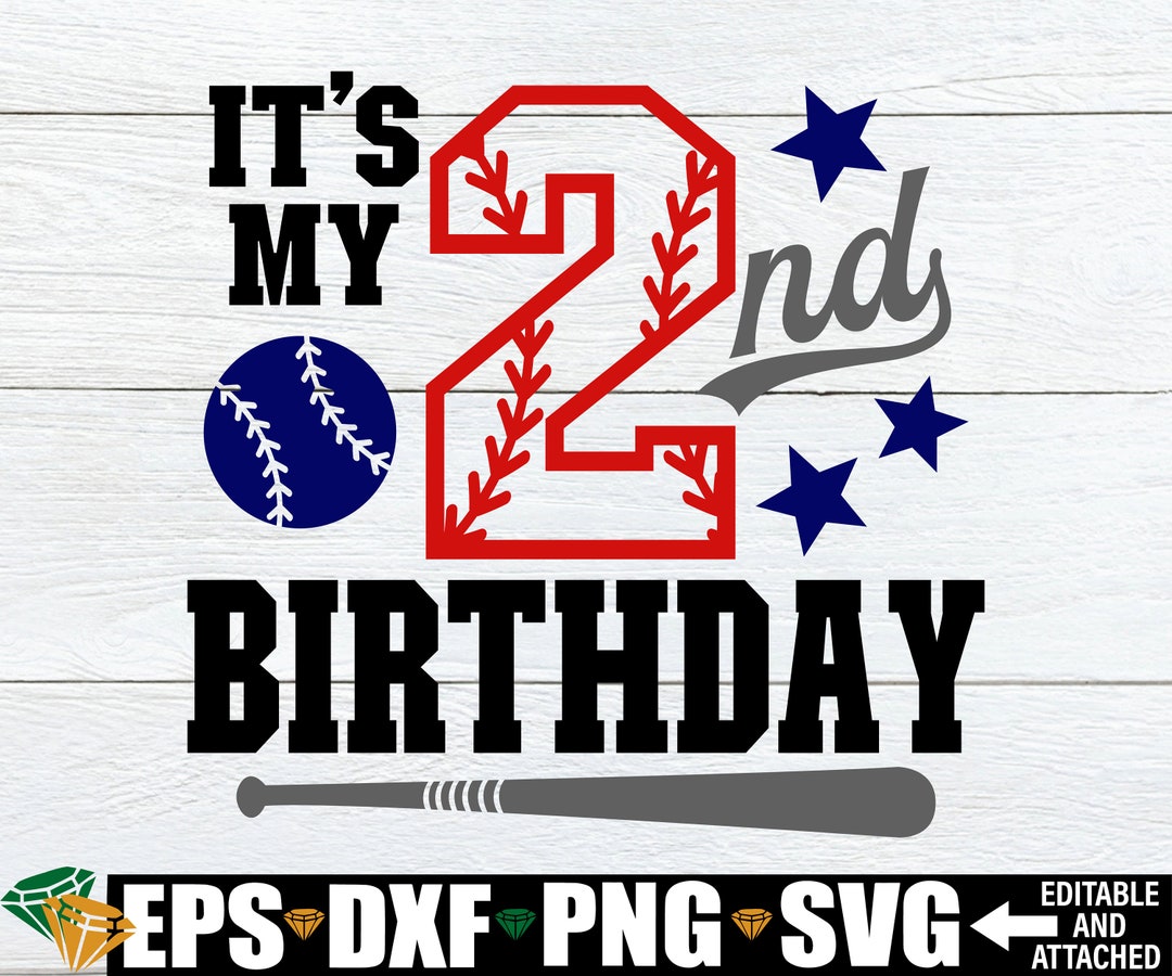 Baseball 2nd Birthday Svg, Baseball Birthday Svg, Baseball Birthday Boy ...