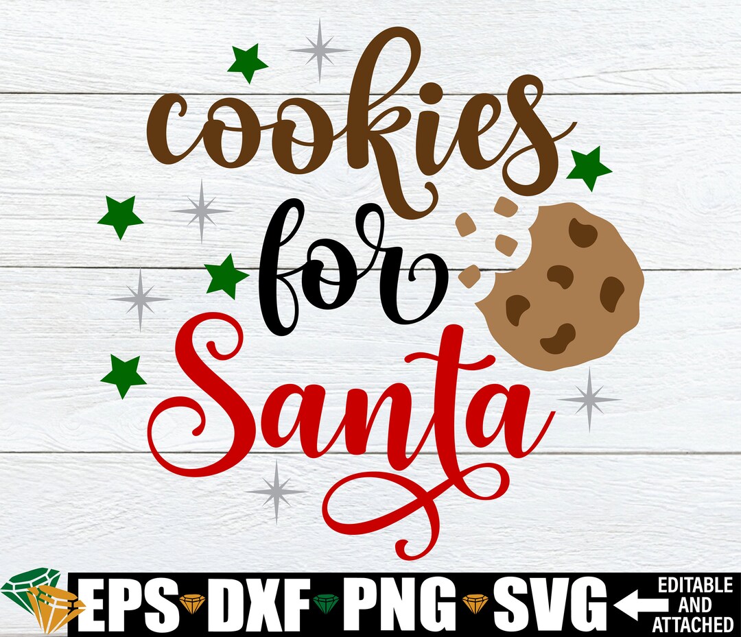 Cookies for Santa Svg, Santa Cookie Plate Design Svg Dxf, Santa's ...