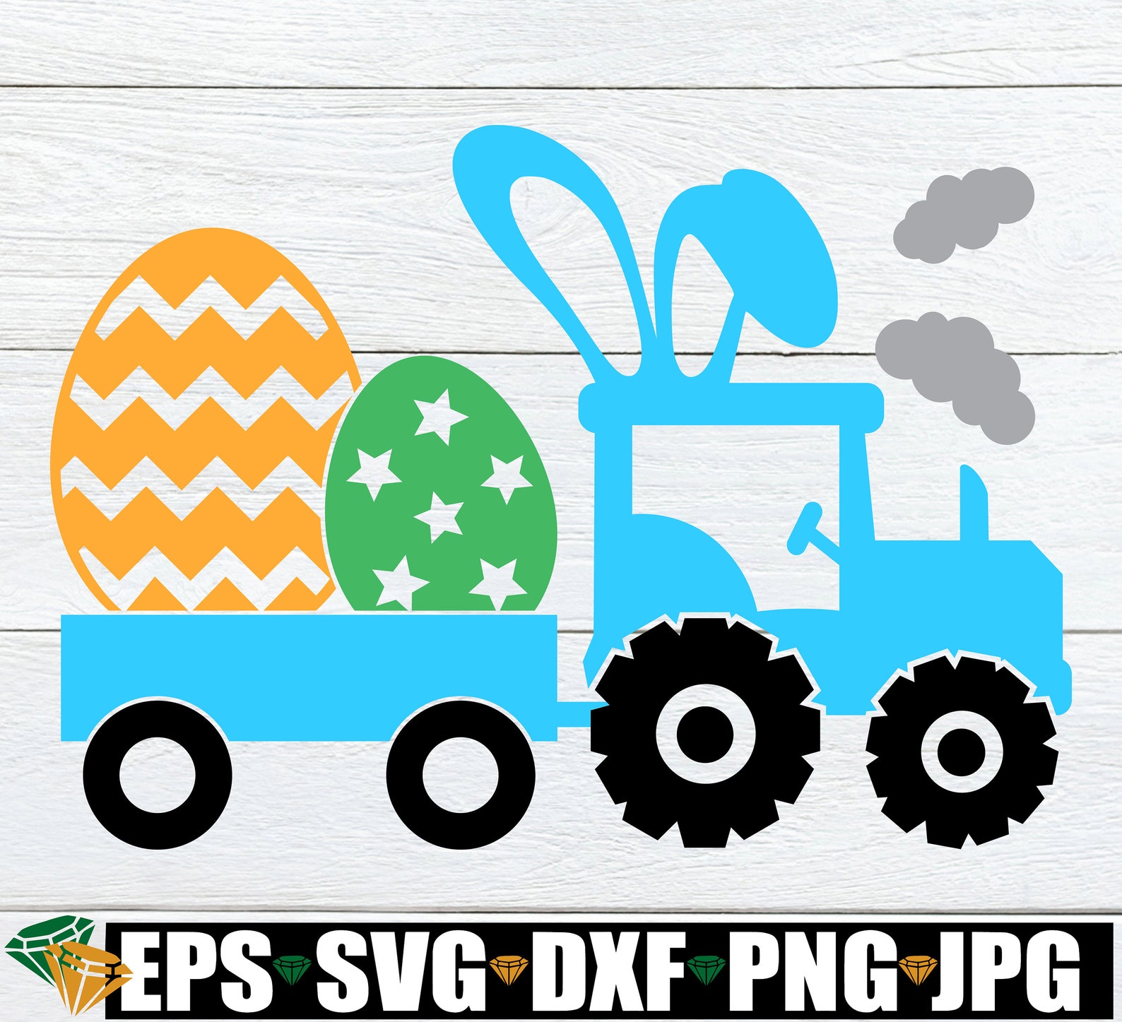 Easter Tractor Tractor Pulling Eggs Kids Easter Svg Boys - Etsy