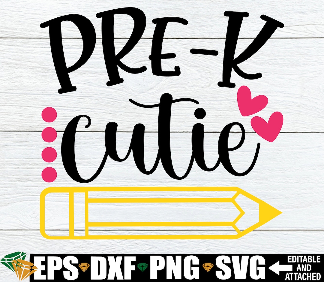 Pre-k Cutie, Girls Preschool Shirt SVG, Girls Pre-k Svg, Pre-k Shirt ...