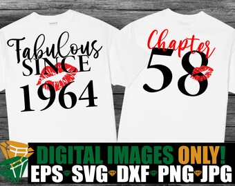 58th Birthday Svg | Etsy