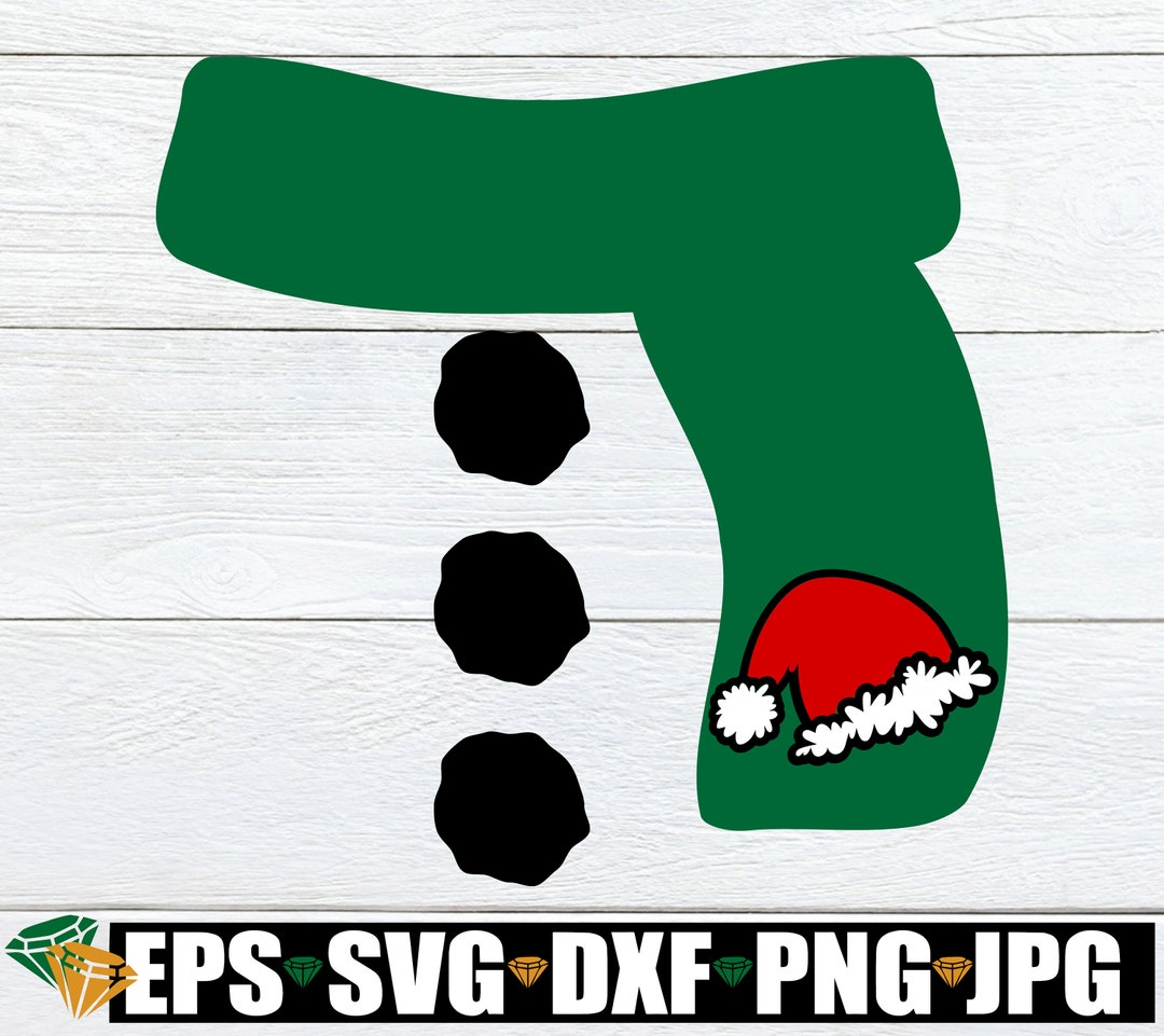 Snowman Scarf and Coal Buttons, Kids Christmas Svg, Cute Christmas Svg ...