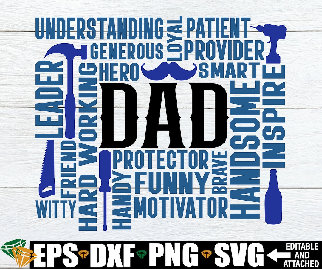 Father's Day Svg, Dad Word Art Svg, Happy Father's Day Svg, Dad Shirt ...