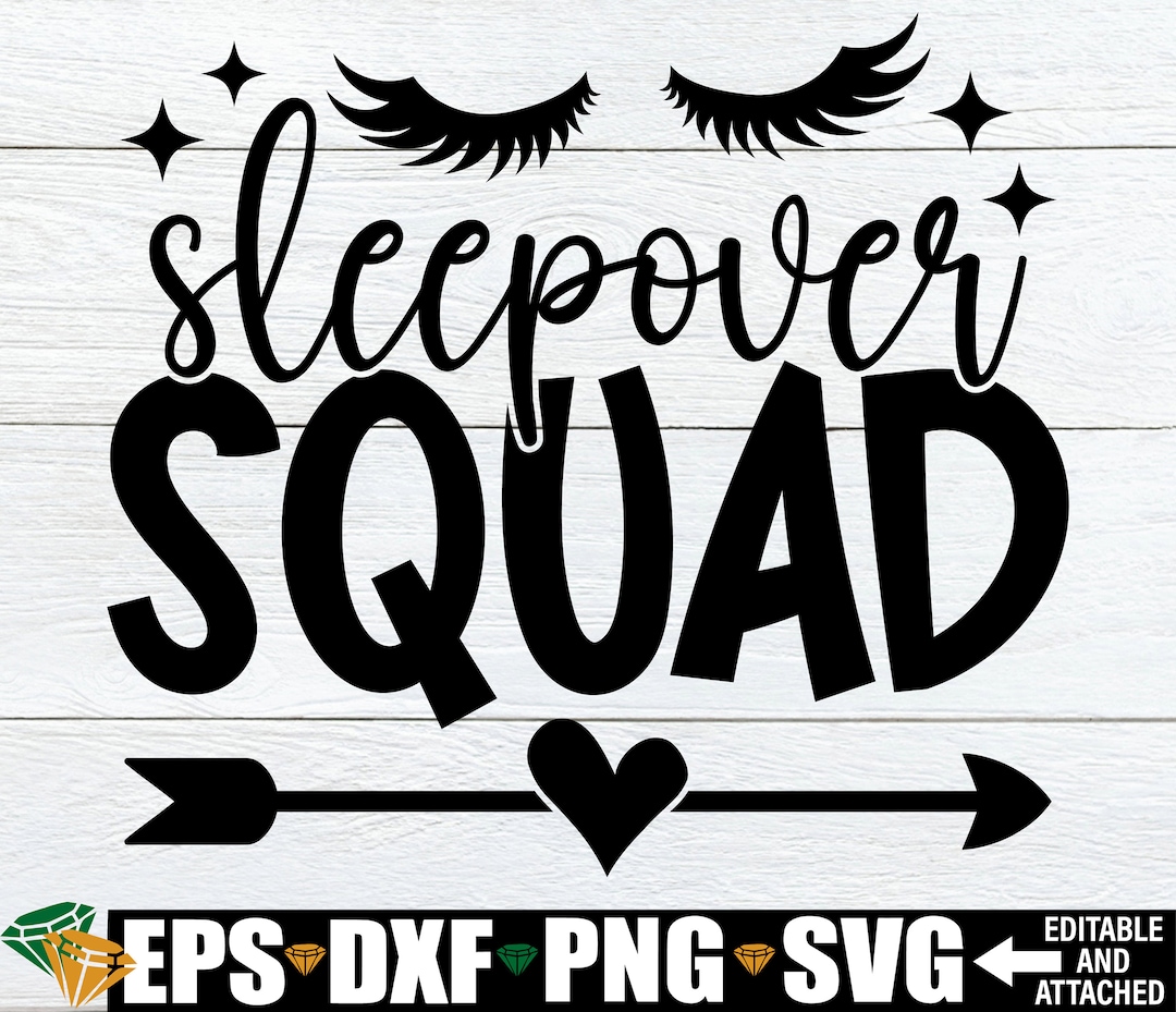 Sleepover Squad, Girls Sleepover Party Shirts SVG, Friends Sleepover ...