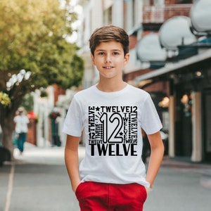 12th Birthday Typography, 12th Birthday Word Collage, 12th Birthday Cut ...