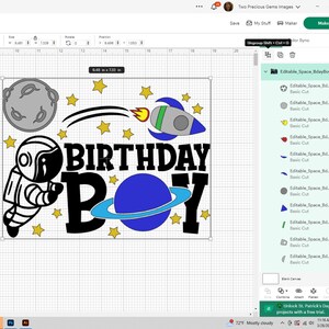 Space Themed Birthday Svg, Outer Space Birthday, Astronaut Birthday Svg ...
