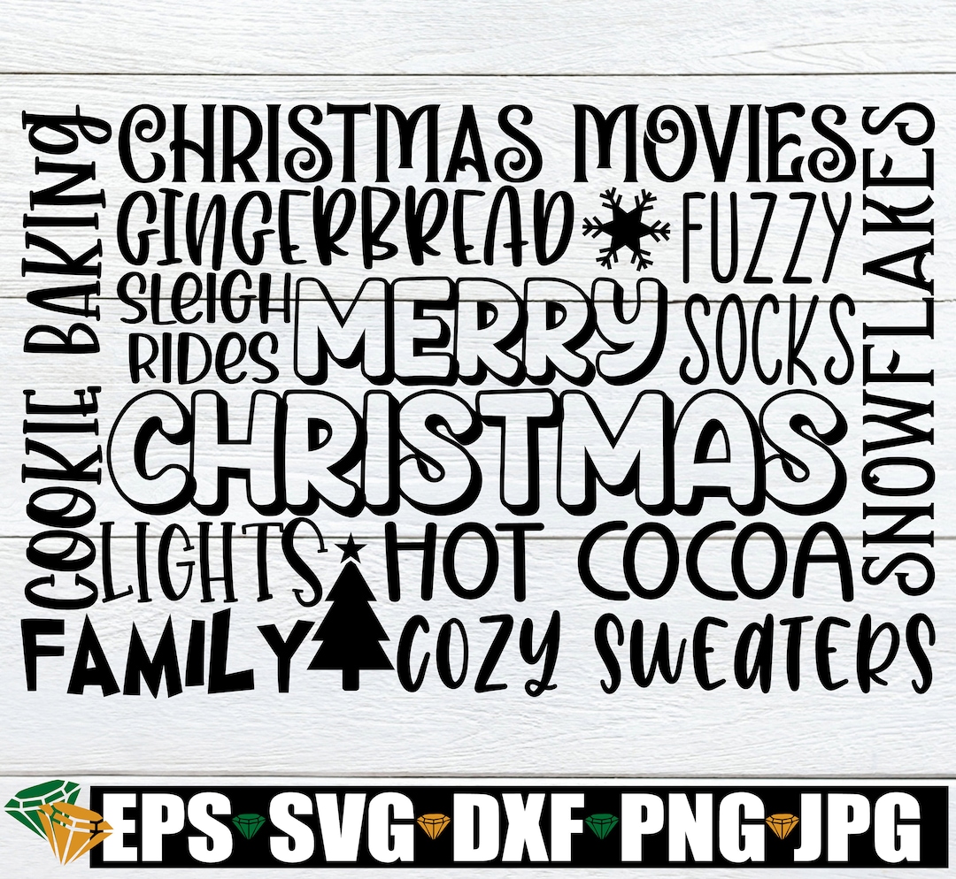 Christmas Subway Art, Christmas Typography, Christmas Word Art ...