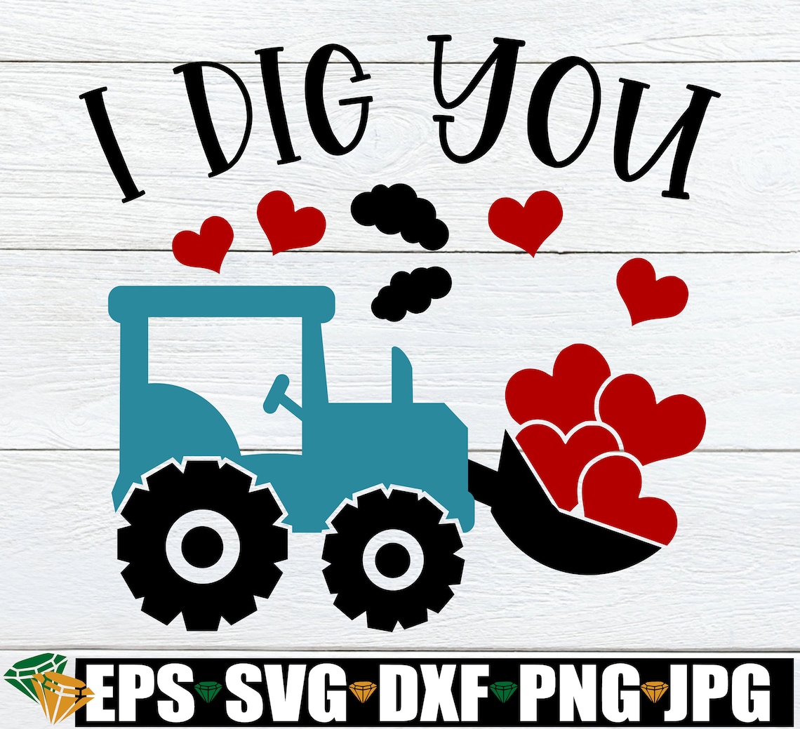 I Dig You Boys Valentine's Day Shirt SVG Kids - Etsy