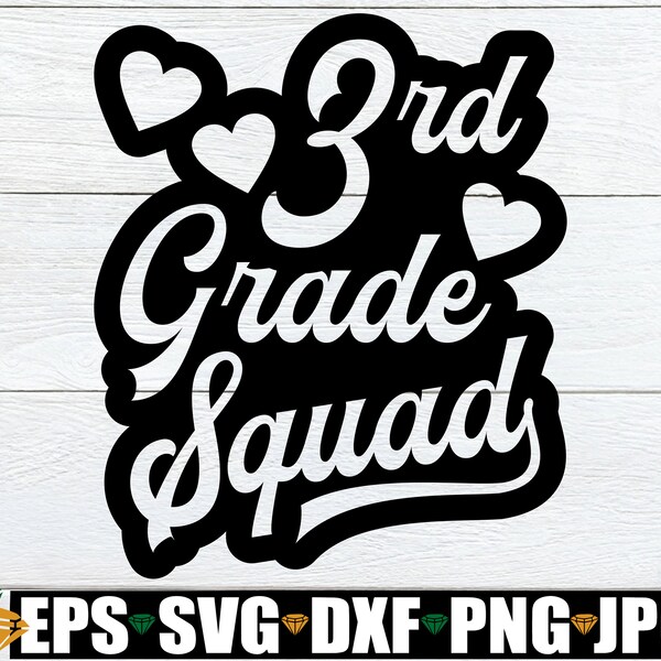 3rd Grade Squad Svg - Etsy