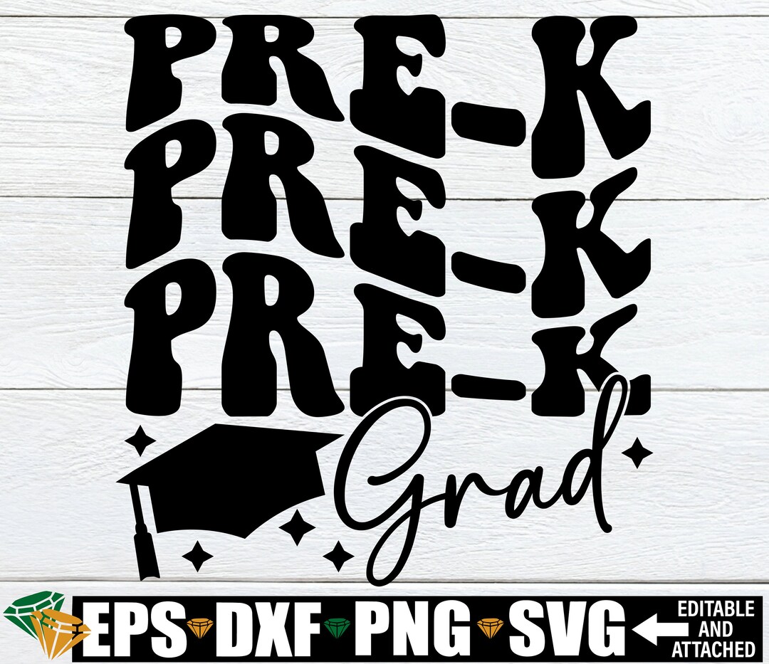 Pre-k Grad, Girls Pre-k Graduation Shirt, Retro Pre-k Grad Svg, Pre-k ...