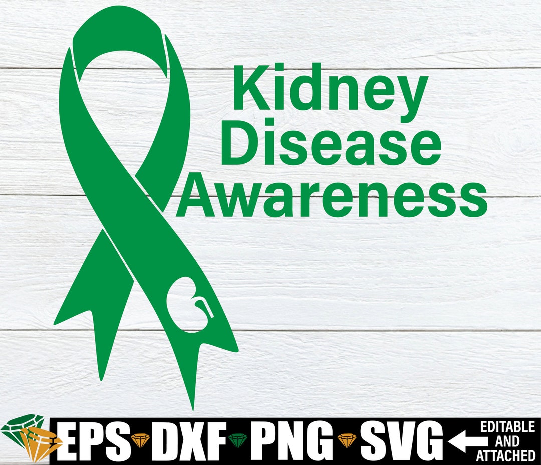 Kidney Disease Awareness Svg. Green Ribbon Awareness Svg. Cancer ...