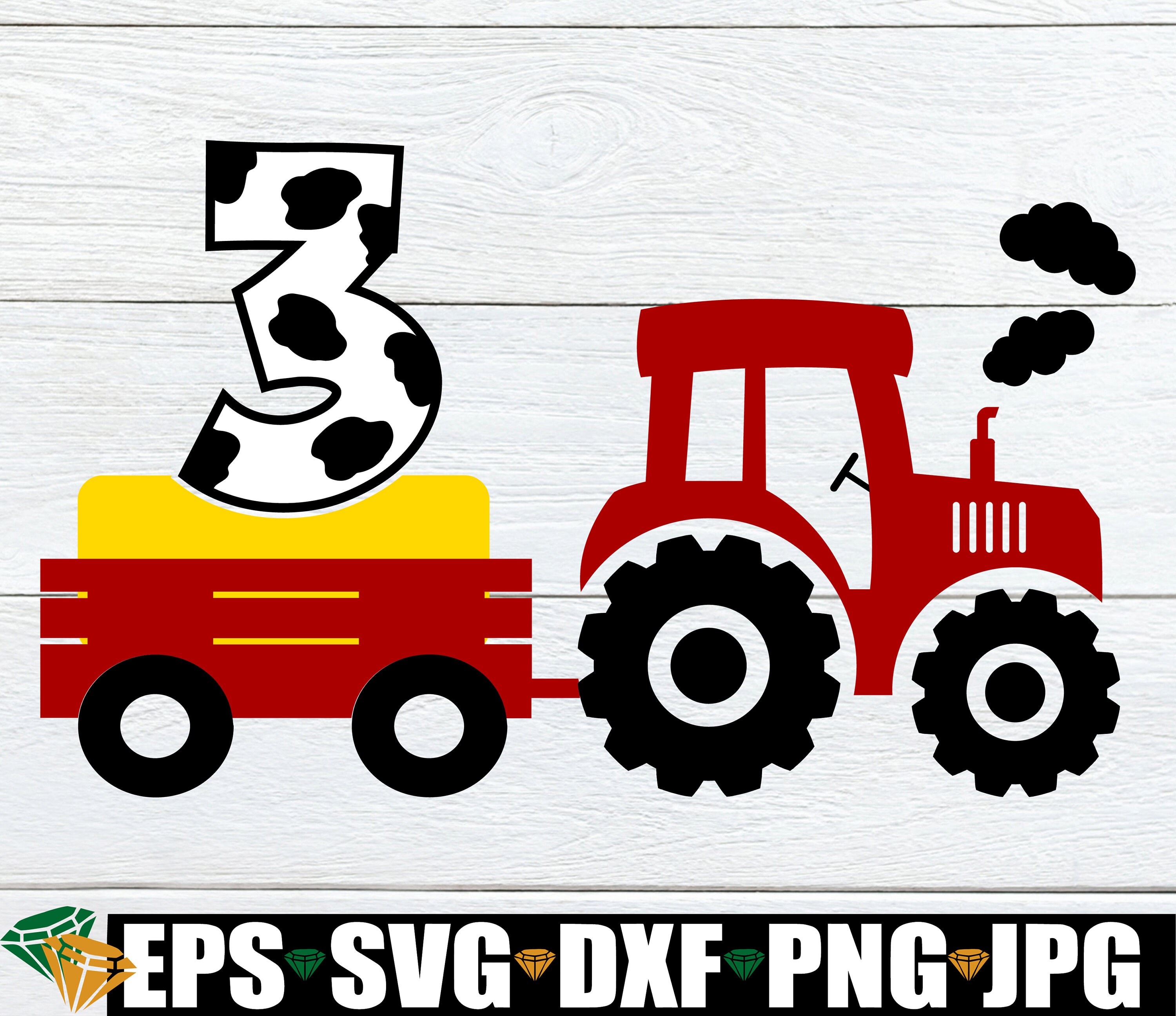 3rd Birthday Farmer Birthday Tractor Pulling A 3 Tractor | Etsy