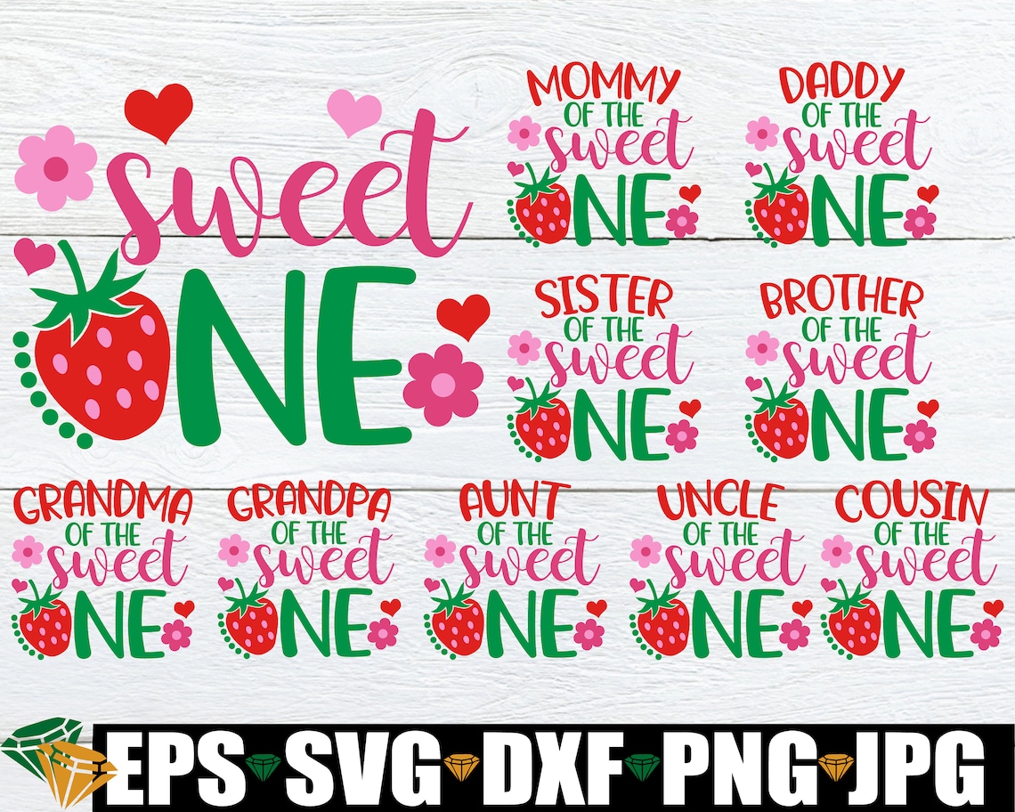 Sweet One Strawberry Birthday Matching Strawberry Birthday - Etsy