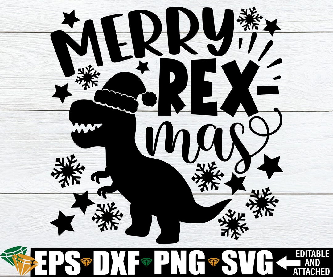 Merry Rexmas, Merry Rex-mas Svg, Funny Kids Dinosaur Christmas Shirt ...