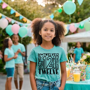 12th Birthday Typography, 12th Birthday Word Collage, 12th Birthday Cut ...