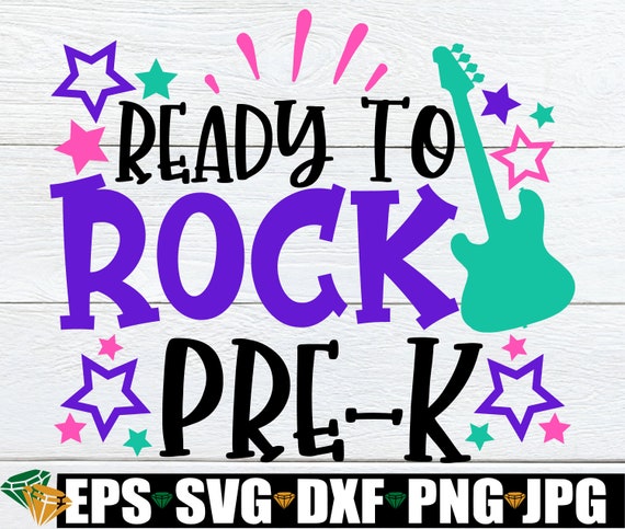 Ready to Rock Pre-k Girls First Day of Pre-k Svg Cute First - Etsy