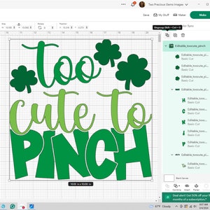 Too Cute to Pinch, St. Patrick's Day Svg, Kids St. Patrick's Day Svg ...
