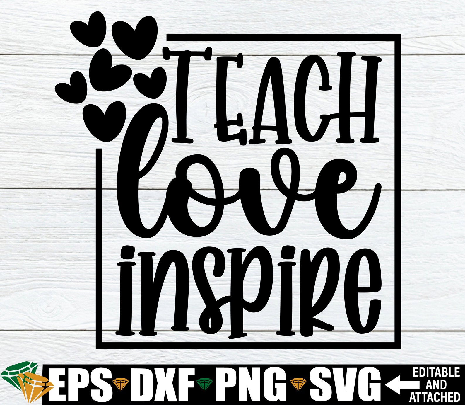 Teach Love Inspire, Teacher Svg, Teacher Appreciation Svg, Teacher ...