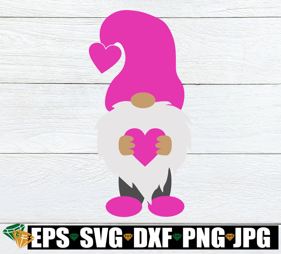 Valentine's Day Gnome. Gnome Svg. Gnome Cut File. DXF. PNG. JPG. Gnome ...