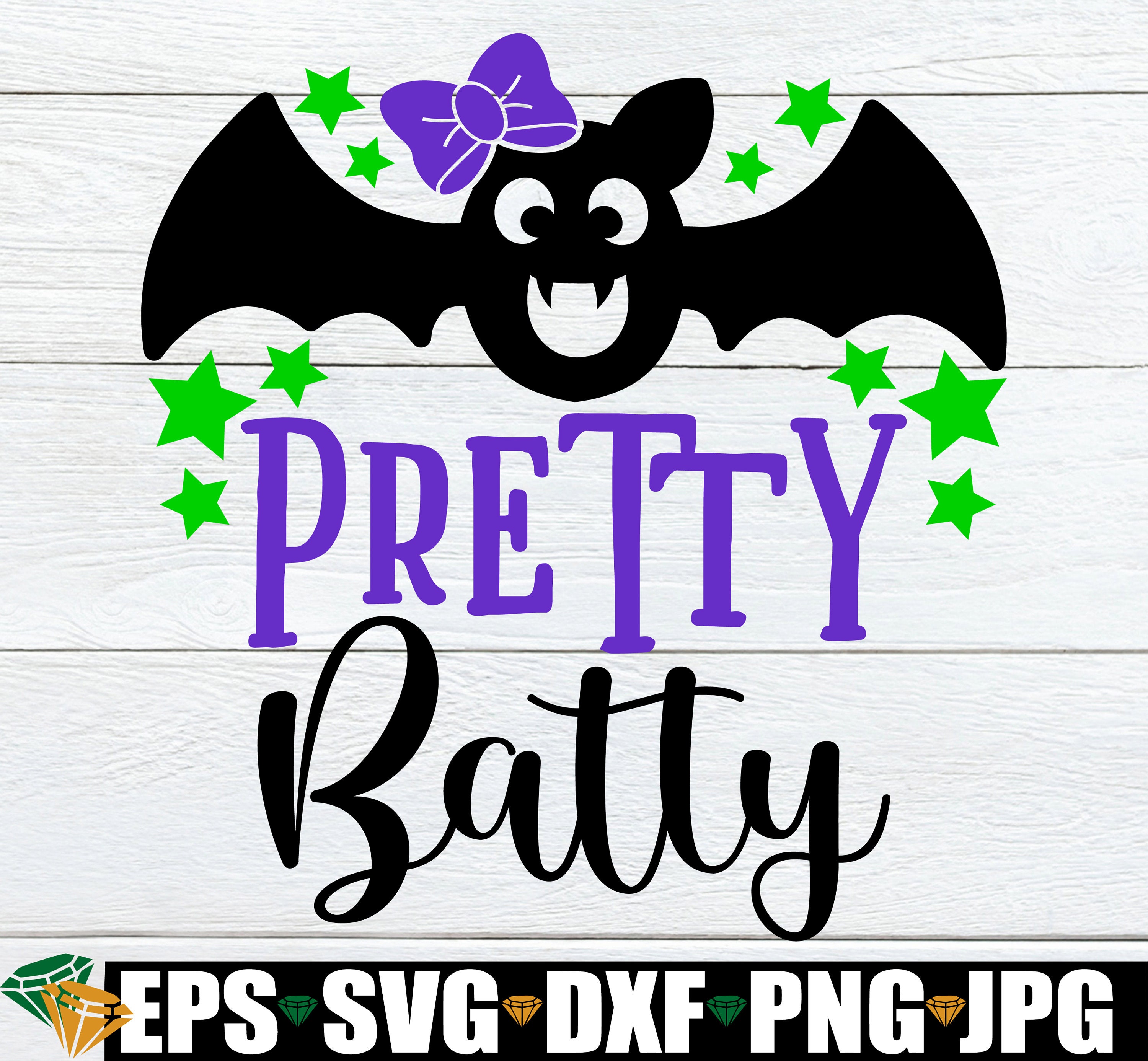 Pretty Battypretty Batty Svg Png Dxf Jpg Files for Cutting | Etsy