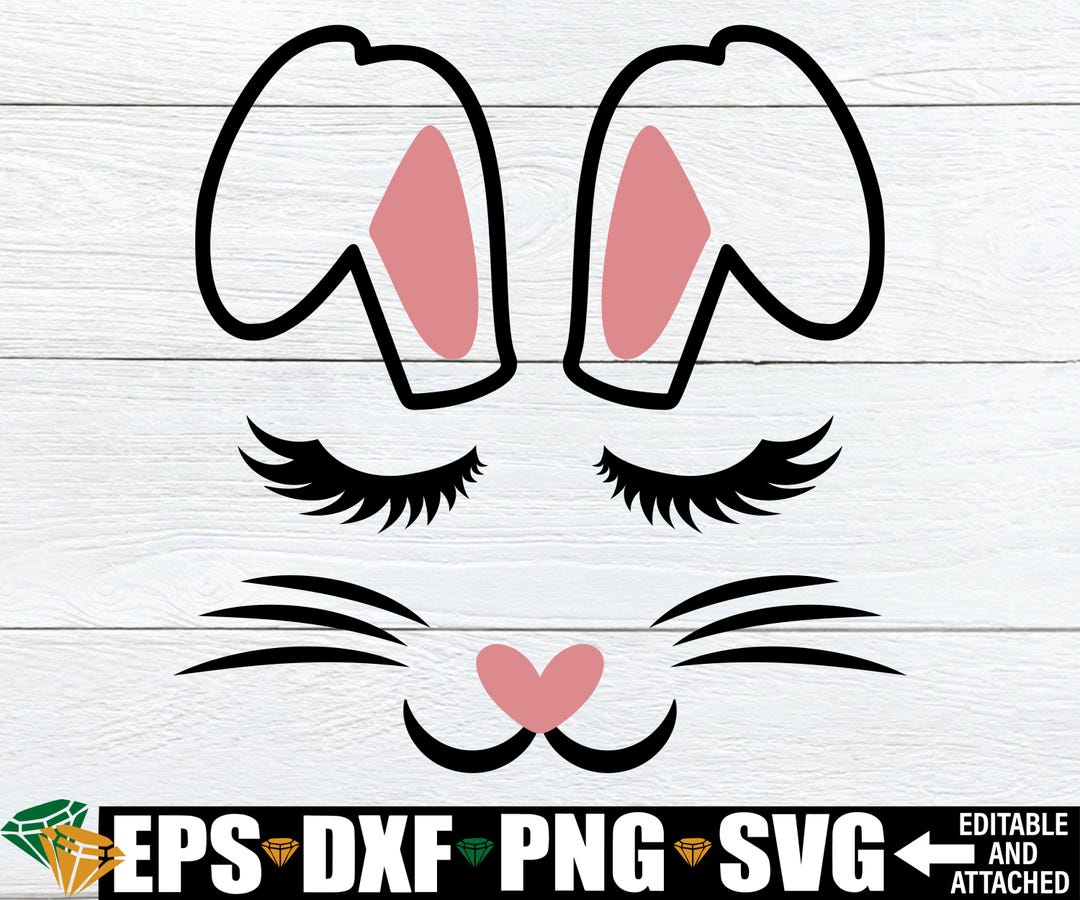 Girl Bunny Face Svg Png, Bunny Face Svg Png, Easter Rabbit Face Svg Png ...