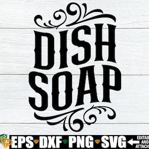 Dish Soap Svg, Dish Soap Label Svg Png, Label for Dish Soap Svg Png ...