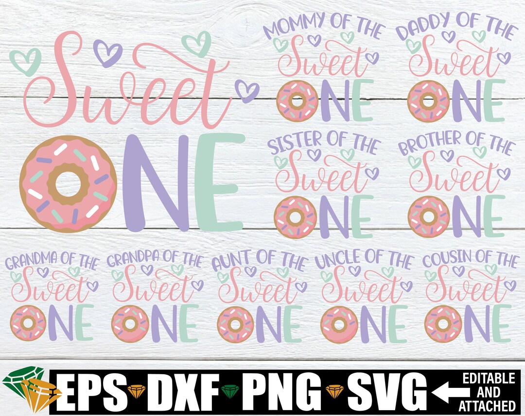 Sweet One Birthday Bundle, Girls 1st Birthday Svg, Donut Theme Birthday ...