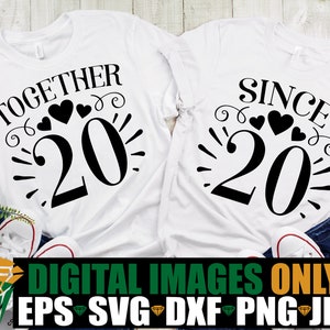 Together Since 2020, Matching Anniversary, Matching Husband and Wife ...