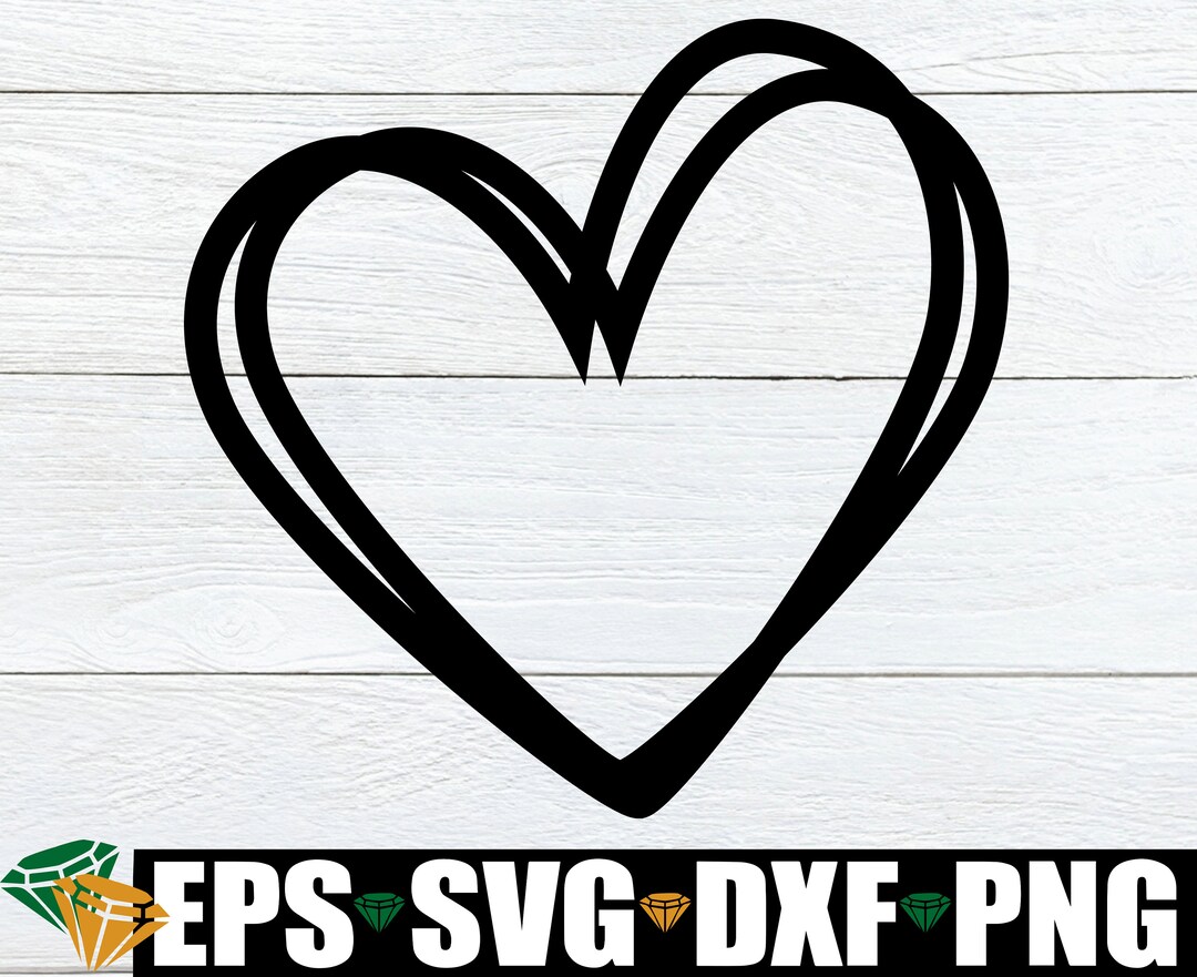 Heart Svg, Valentine's Day Clipart, Doodle Heart Svg, Hand Drawn Heart ...