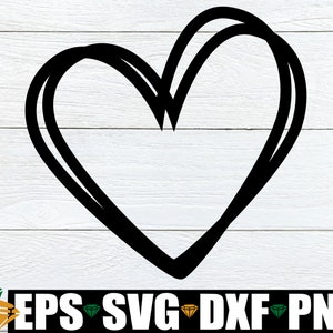 Heart Svg, Valentine's Day Clipart, Doodle Heart Svg, Hand Drawn Heart ...