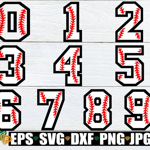 Baseball Numbers. Baseball Themed Numbers. Numbers That Look - Etsy