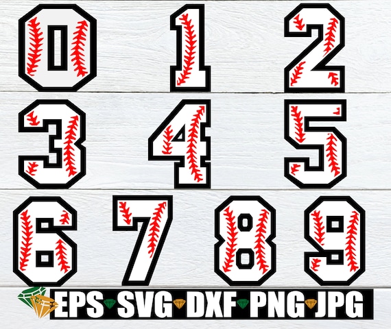Baseball Numbers. Baseball Themed Numbers. Numbers That Look - Etsy