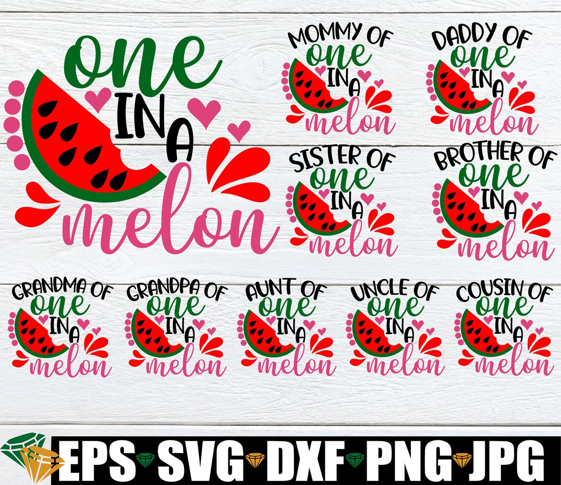 One in A Melon Watermelon Birthday Matching Watermelon - Etsy