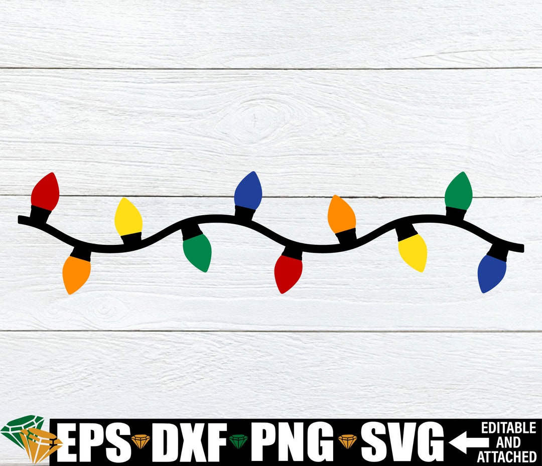 Christmas Lights Svg, String of Christmas Lights Svg, Christmas Lights ...