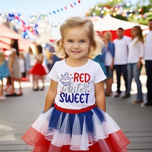 4th of July Svg, Red White and Sweet, Girls 4th of July Svg Png, Girls ...