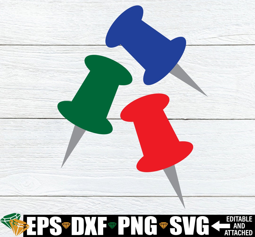 Pushpins Svg, Teacher Supplies Svg, Office Supplies Clipart, Classroom ...