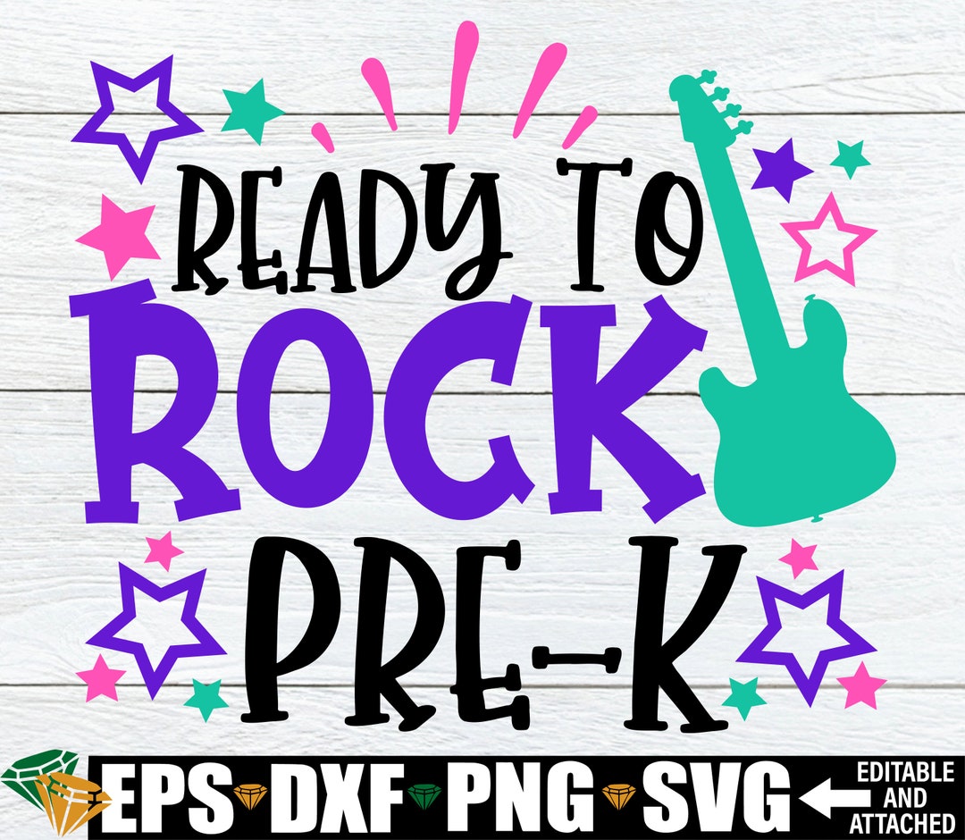 Ready to Rock Pre-k, Girls First Day of Pre-k Svg, Cute First Day of ...