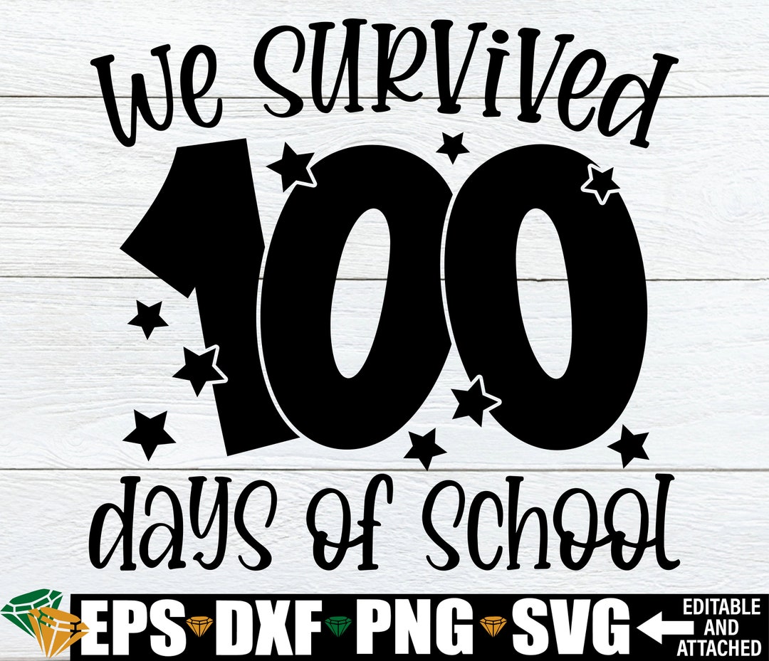 We Survived 100 Days of School, Funny 100th Day of School Svg, Teachers ...