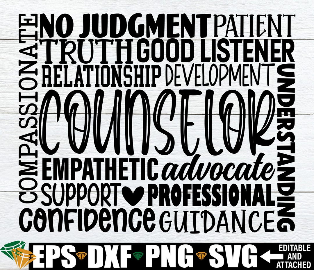 Counselor Word Collage Svg Png, Appreciation Gift for Guidance ...