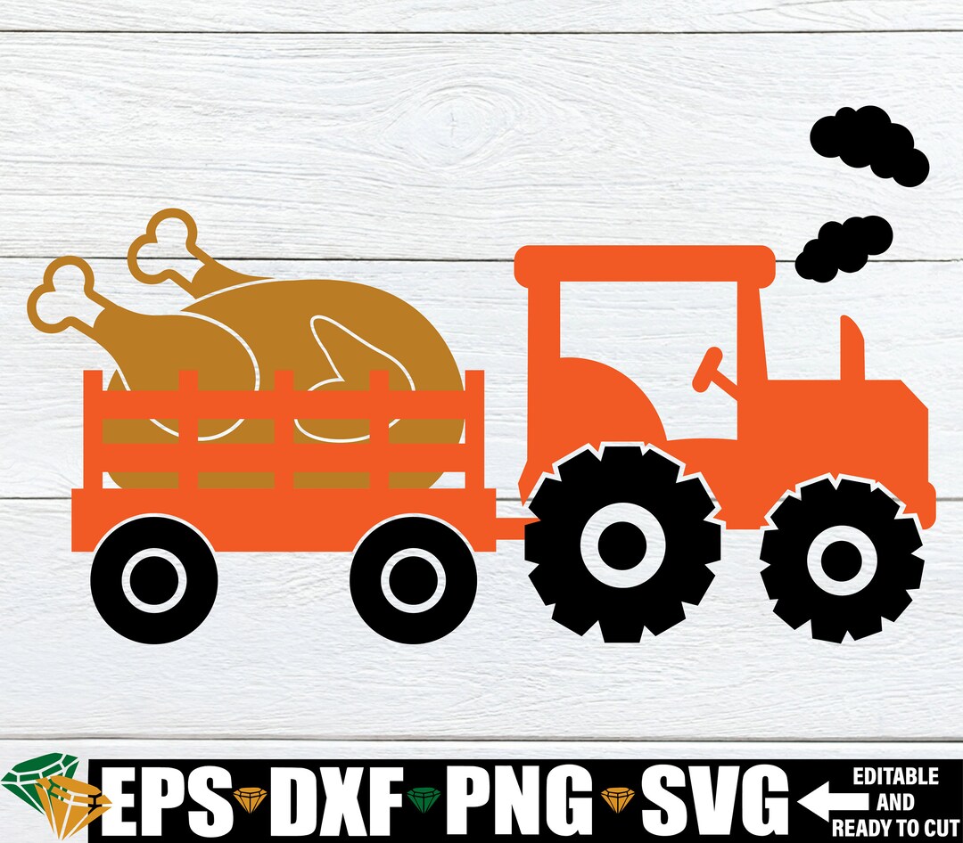 Tractor With A Turkey Svg, Kids Thanksgiving Svg, Thanksgiving SVG ...