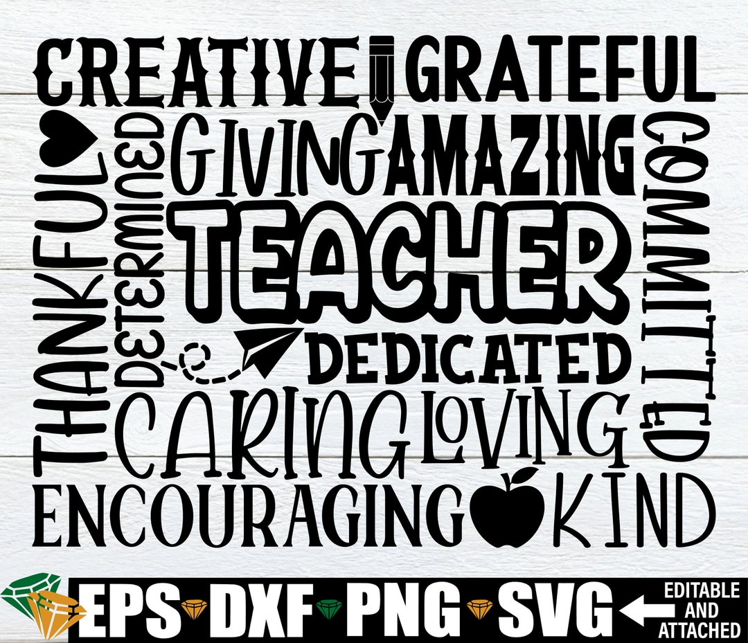 Teacher Subway Art Svg, Teacher Appreciation Cut File, Teacher ...